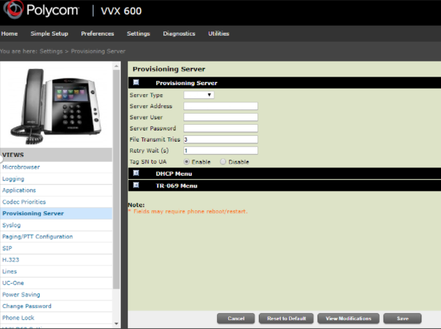Manually Provisioning Polycom Phones - 1Stream